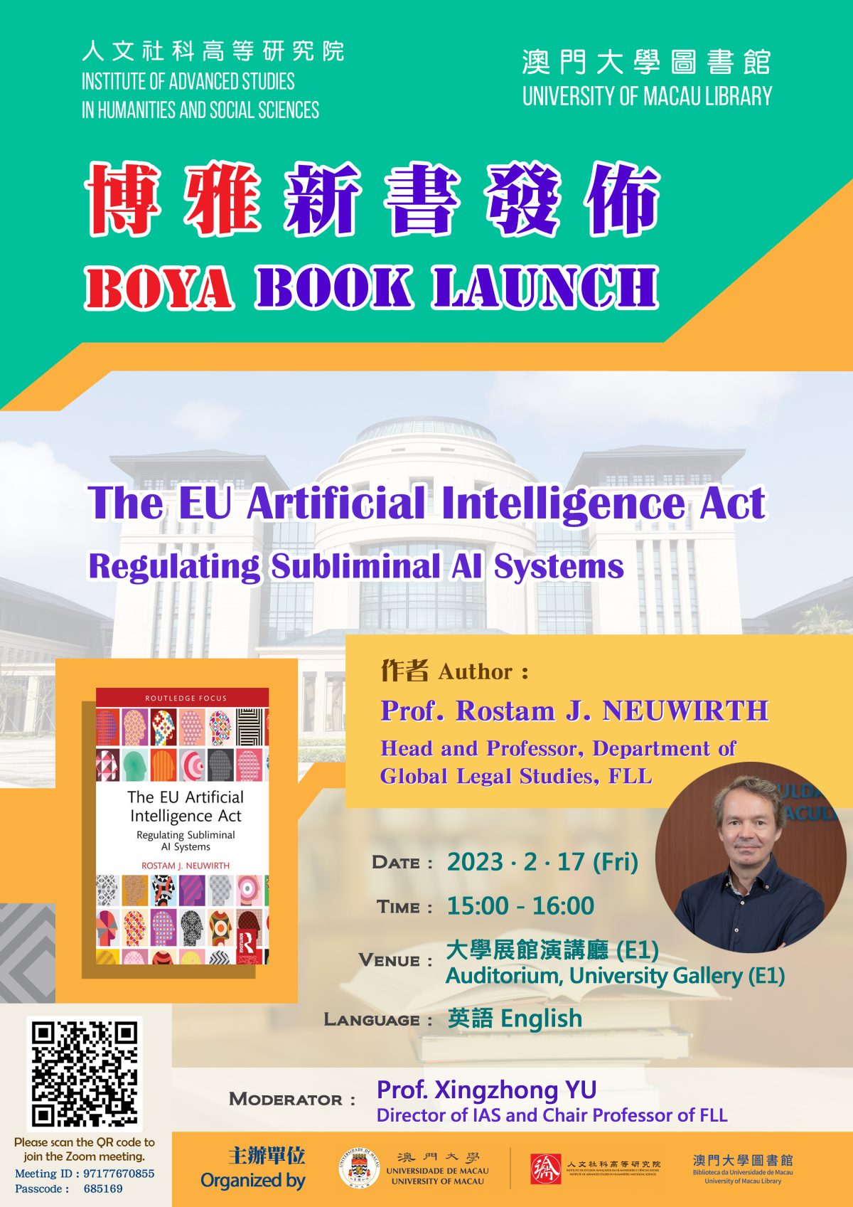 Boya Book Launch : “The EU Artificial Intelligence Act Regulating Subliminal AI Systems”/ Prof ...