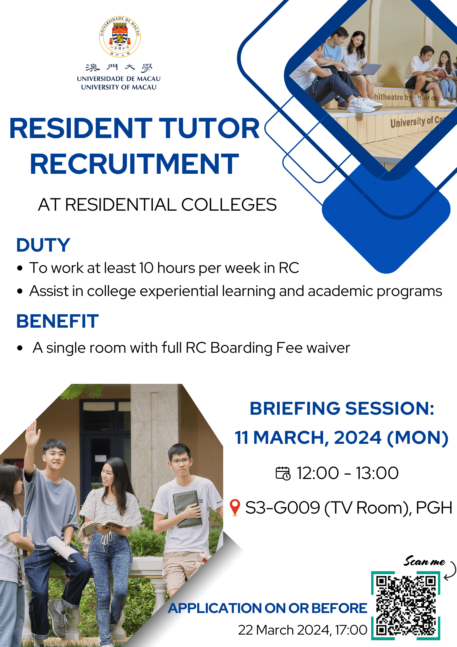 Recruitment of Resident Tutors at UM’s Residential Colleges (RC) in ...