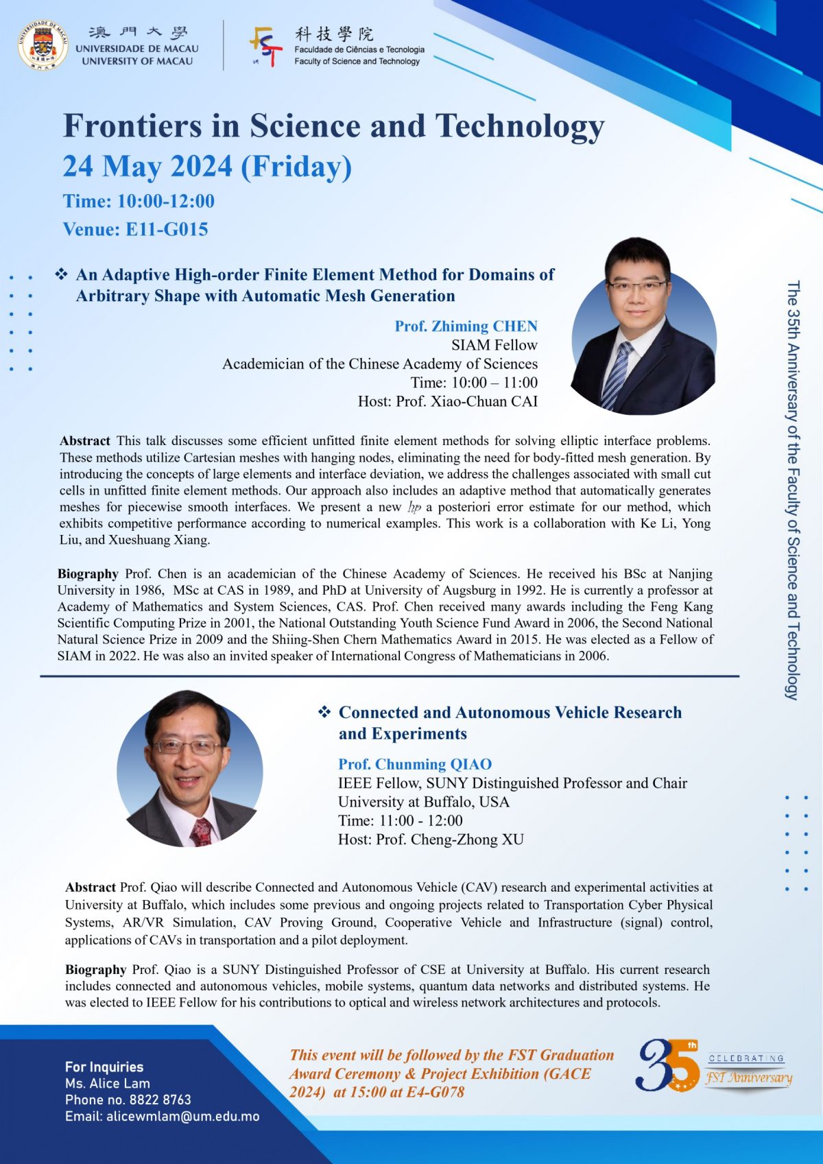 [Invitation] 35th Anniversary Celebration of FST: Frontiers in Science ...