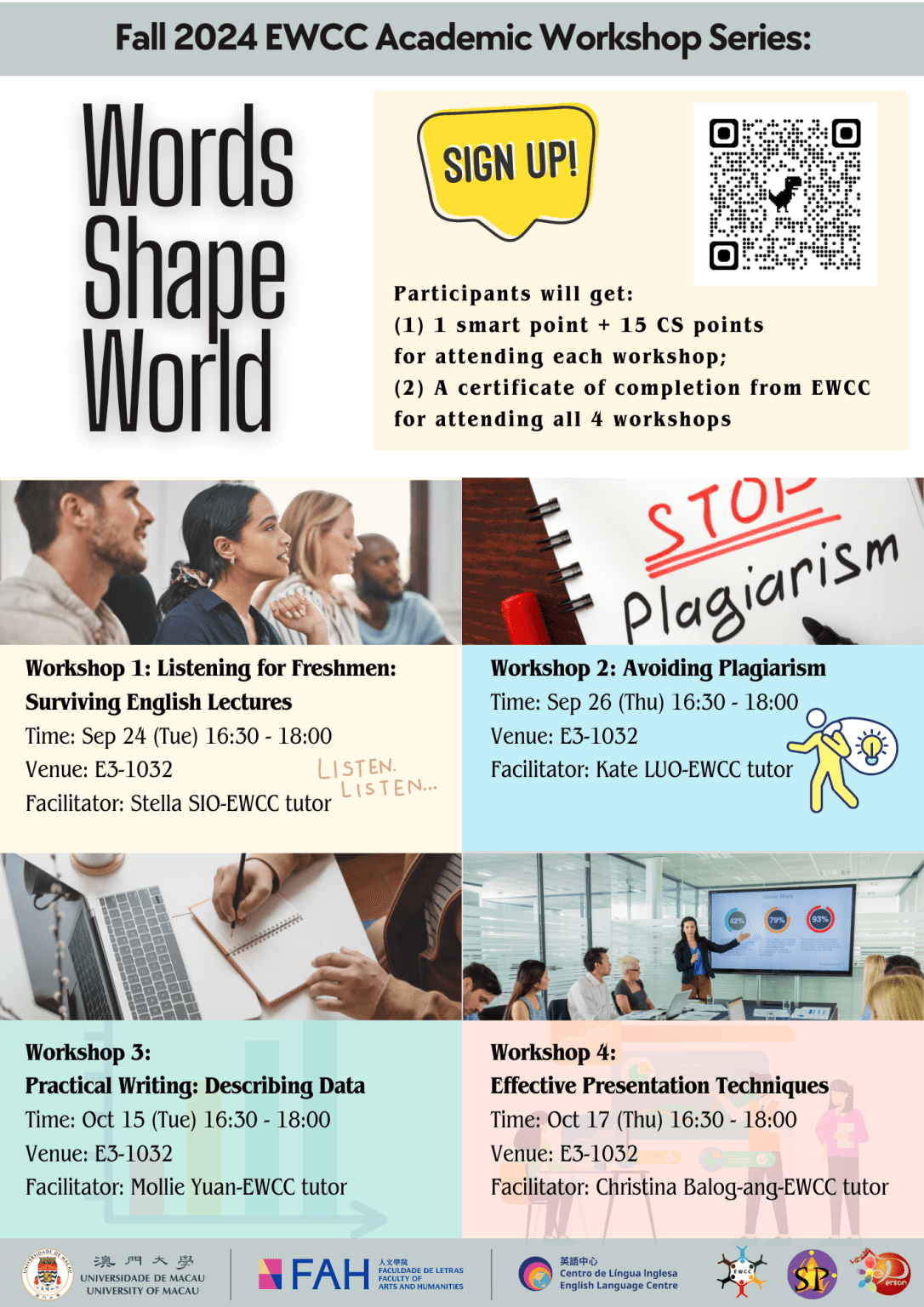 【ELC- EWCC】Fall 2024 Academic Workshop #1: “Listening for Freshmen: Surviving English Lectures ...