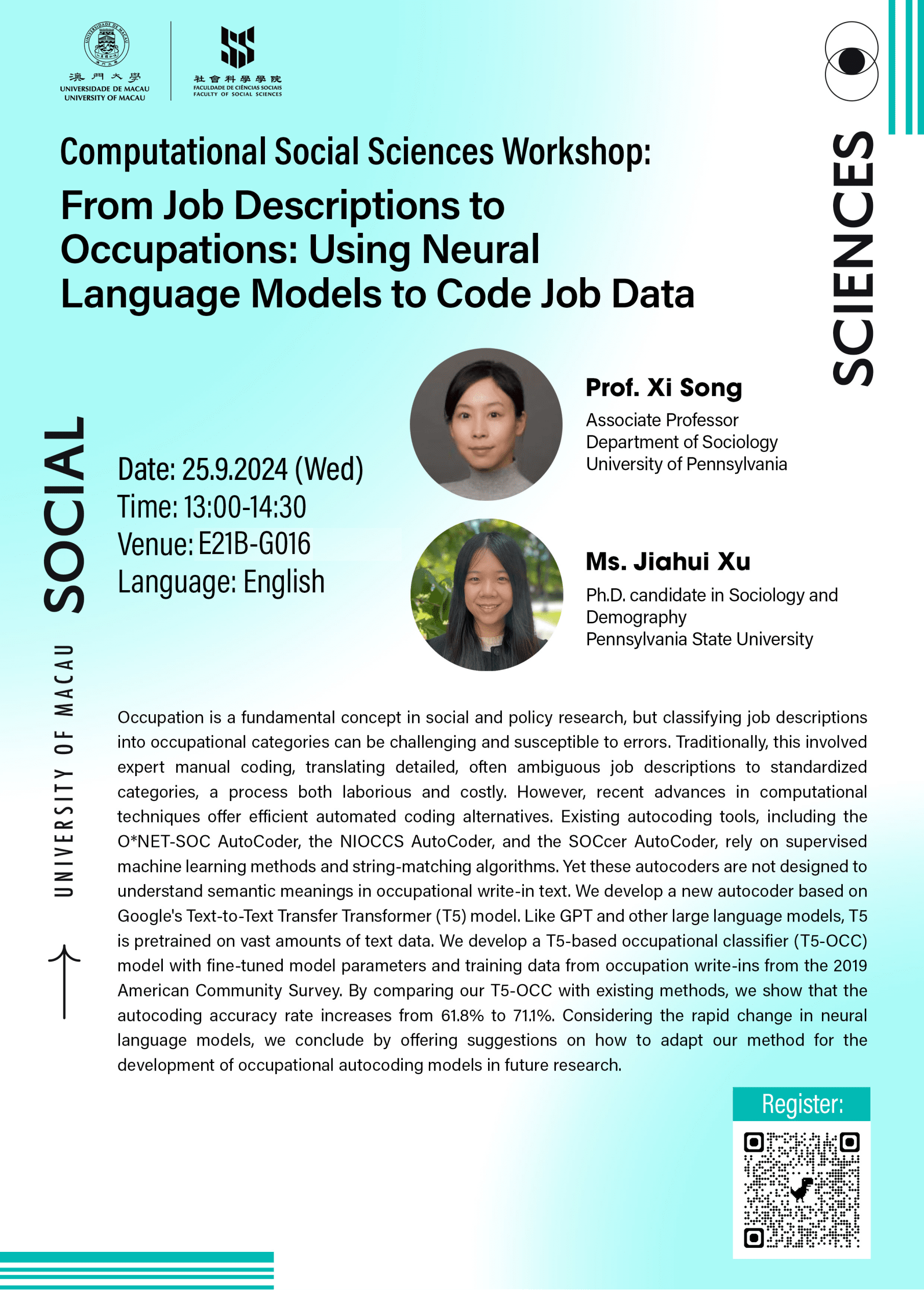 Register now! FSS Computational Social Sciences Workshop: From Job Descriptions to Occupations ...