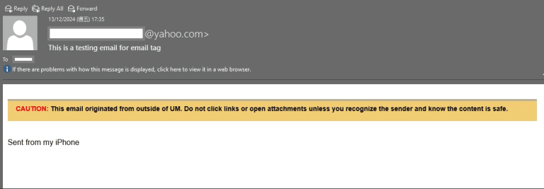 New Feature of Email Services- External Email Warning Tag – UM E ...