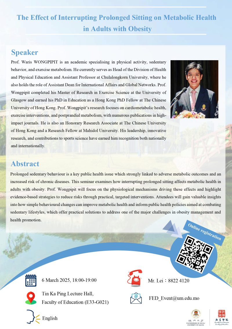 [FED Seminar] The Effect of Interrupting Prolonged Sitting on Metabolic ...