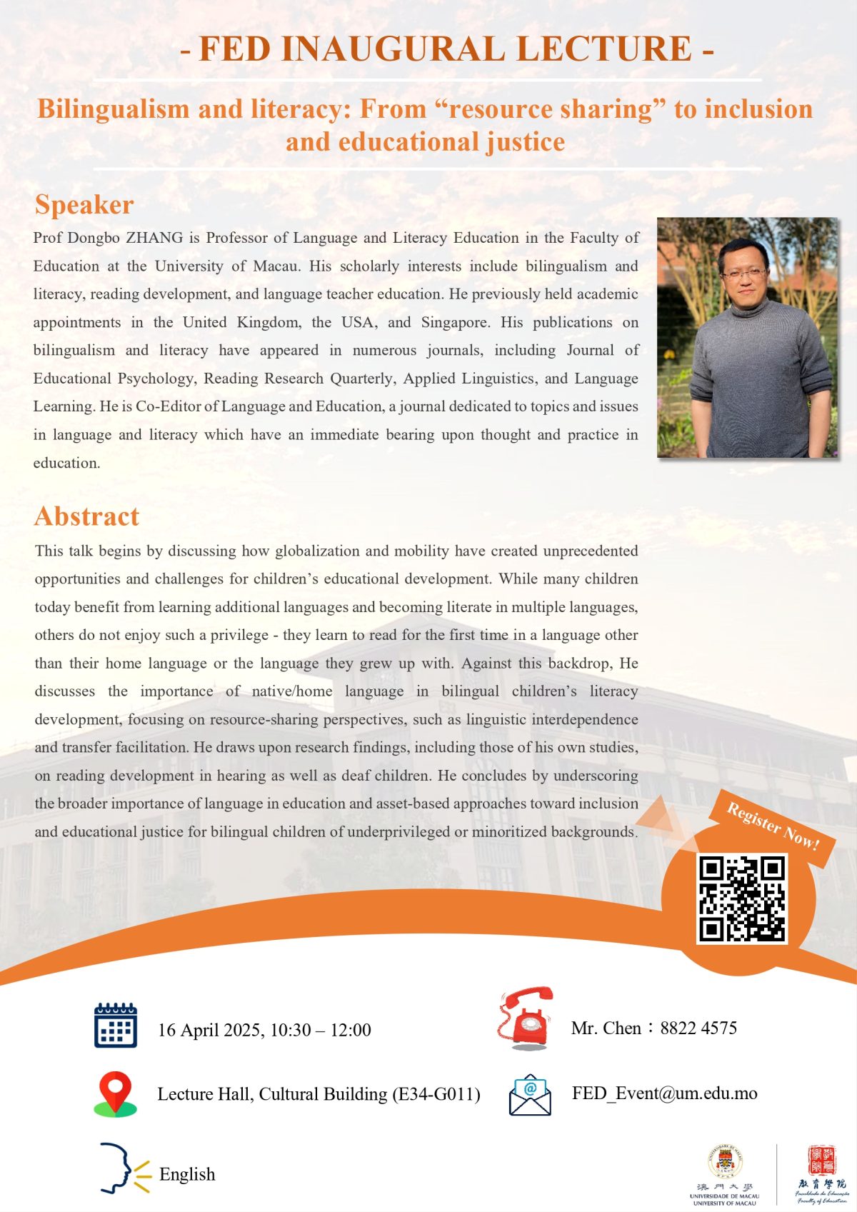 [FED Inaugural Lecture] Bilingualism and literacy: From “resource ...