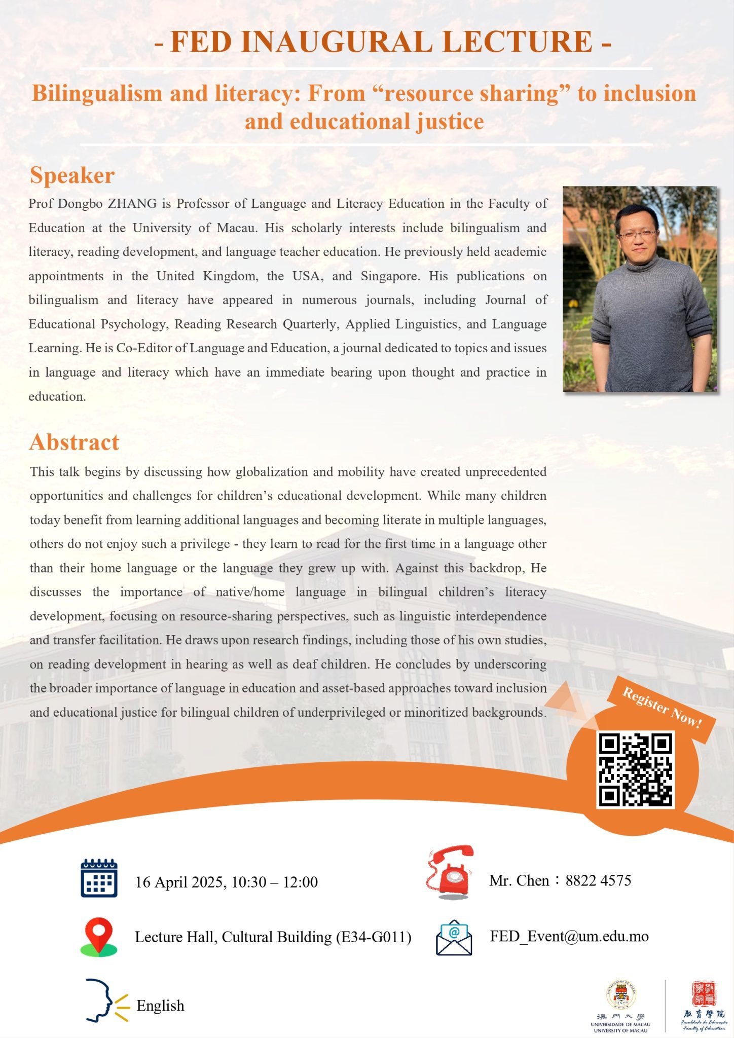 [FED Inaugural Lecture] Bilingualism and literacy: From “resource ...