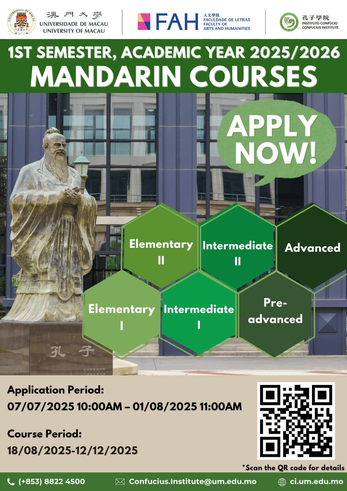 UM Confucius Institute Mandarin courses in Fall 2025 are now open for applications – UM E ...