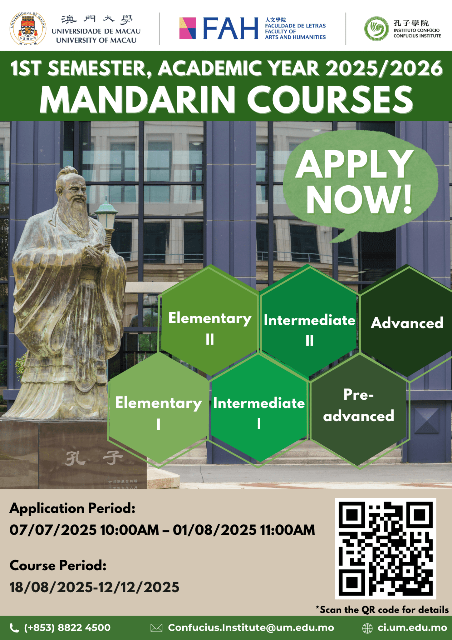 UM Confucius Institute Mandarin courses in Fall 2025 are now open for applications – UM E ...