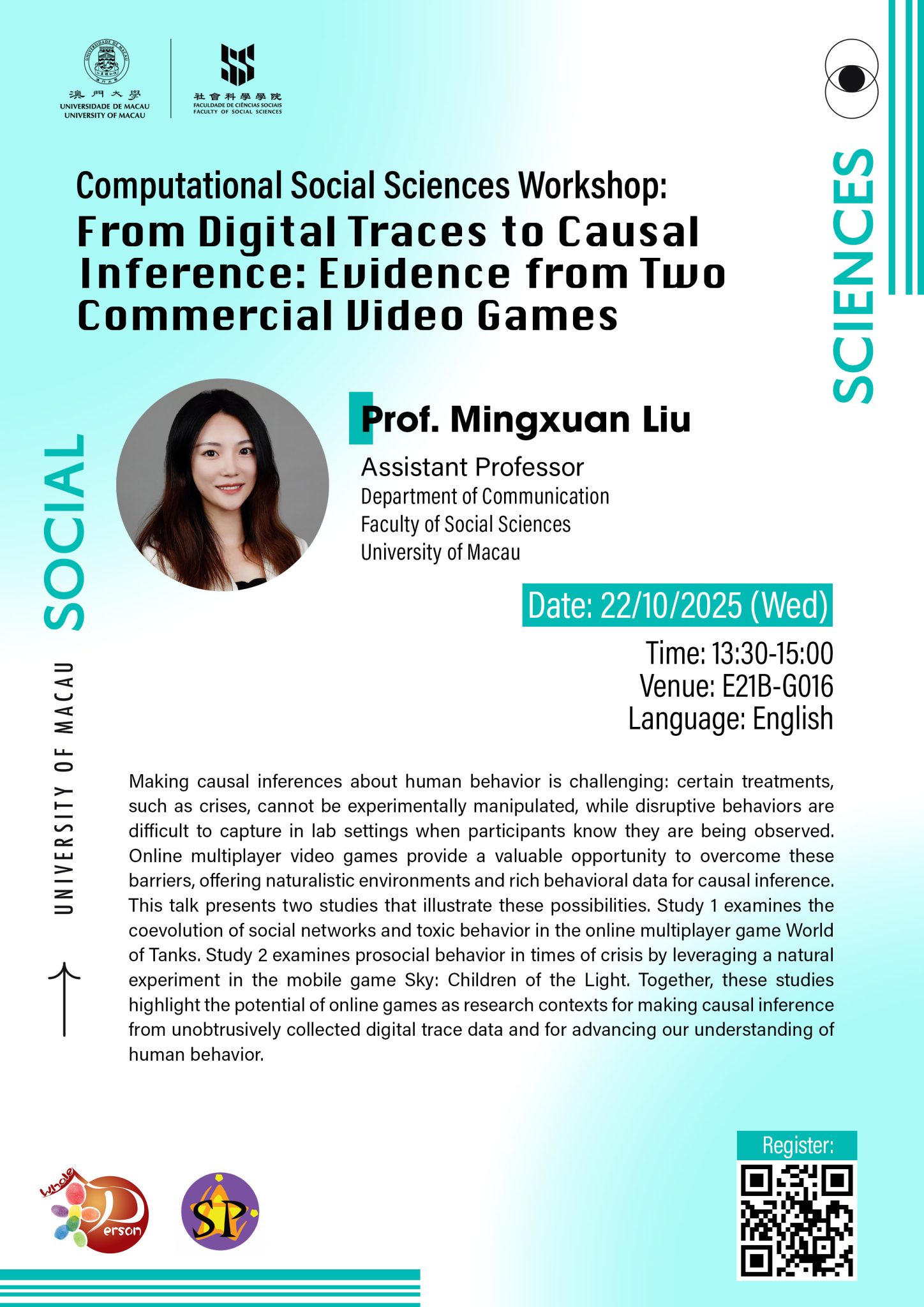 Register now! Computational Social Sciences Workshop: From Digital Traces to Causal Inference ...